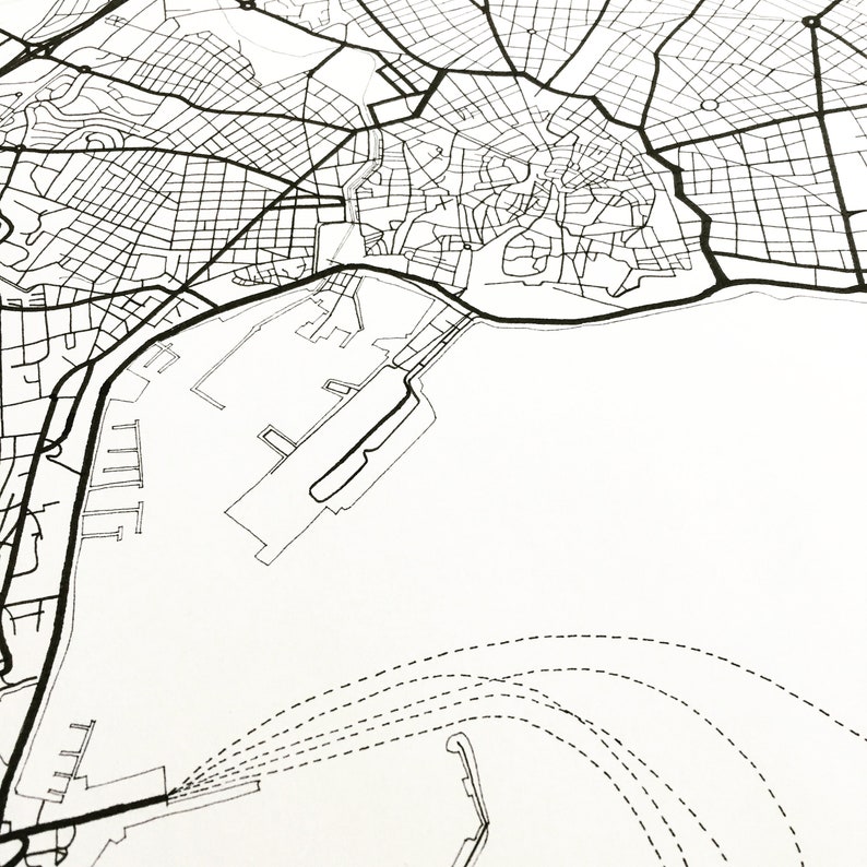 PALMA De MALLORCA Map Hand Drawn Street Map SPAIN City Map - Etsy