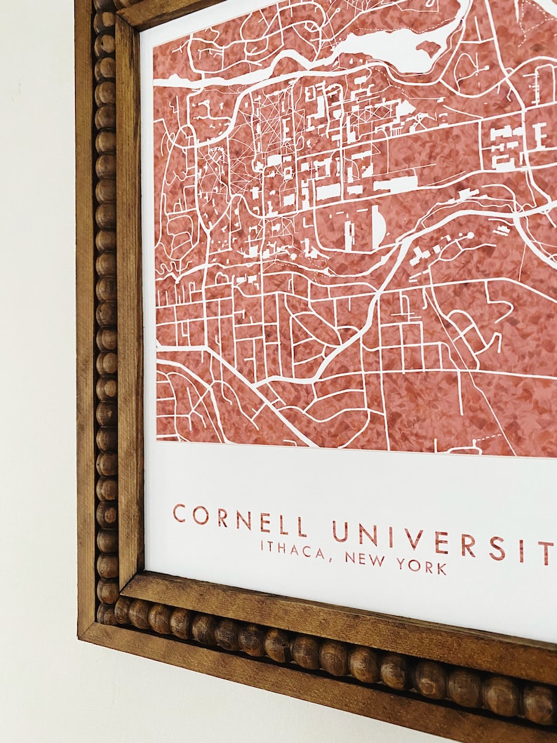 CORNELL University Campus Watercolor Map art Print ITHACA - Etsy