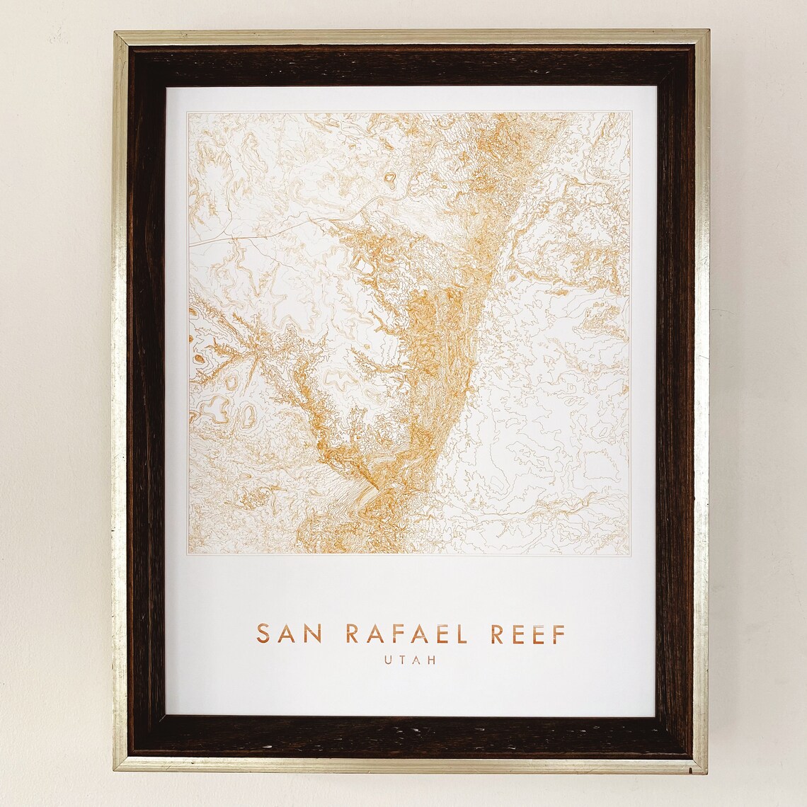 San Rafael Reef UTAH Hand Drawn Topographic Map Drawing art | Etsy
