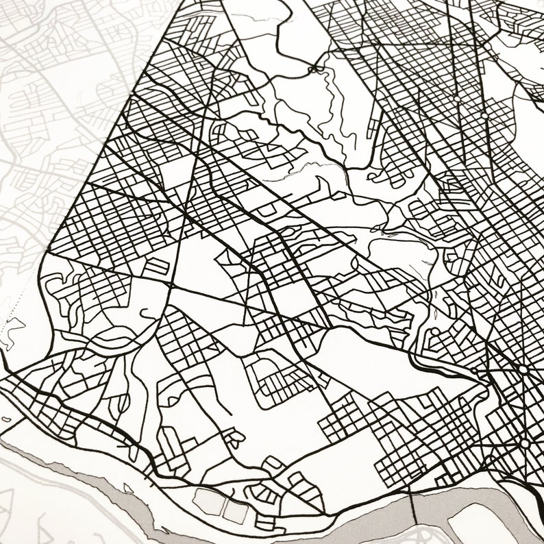WASHINGTON DC Map Street Map District Capitol City Map Drawing | Etsy