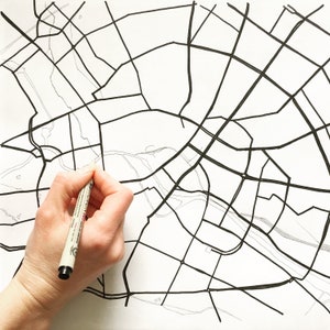 BERLIN Map Hand Drawn Street Map GERMANY City Map Drawing Black and ...