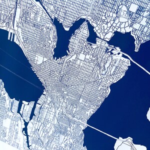 SEATTLE Map Hand Drawn Street Map WASHINGTON City Map Drawing Blueprint ...