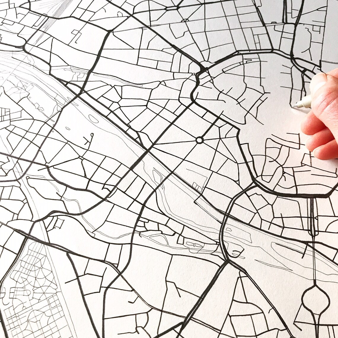 MUNICH Map Hand Drawn Street Map Print GERMANY City Map art - Etsy