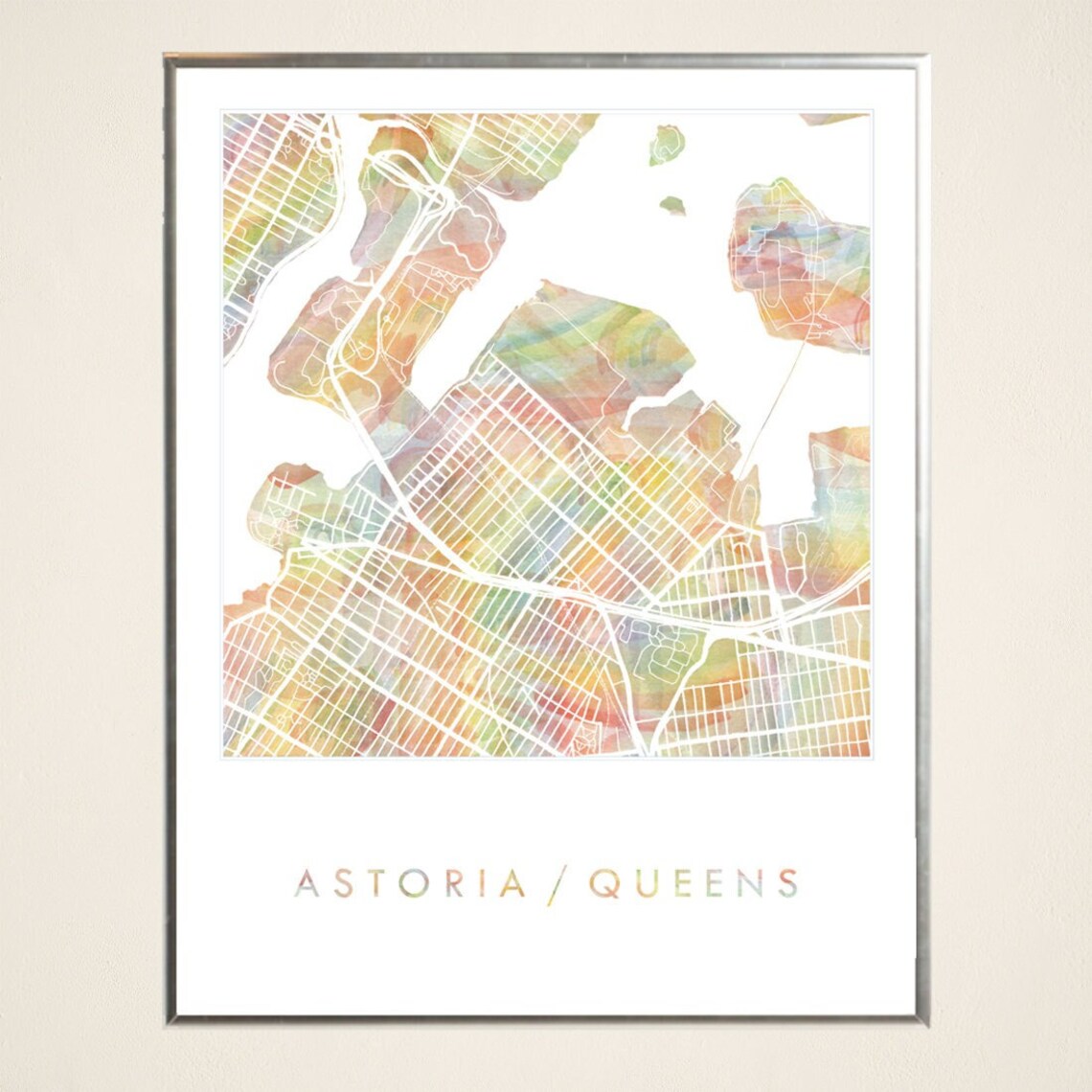 ASTORIA QUEENS Pride Rainbow Map Watercolor Wash Map Print - Etsy