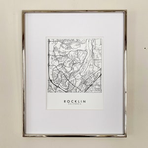 ROCKLIN California Map Hand Drawn Street Map City Map Drawing Black and ...