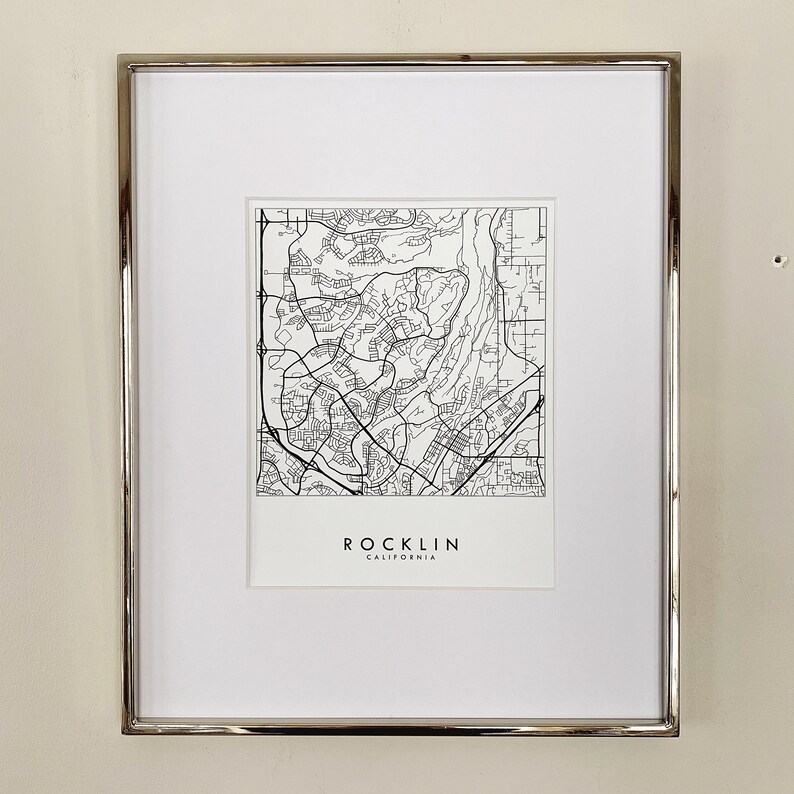 ROCKLIN California Map Hand Drawn Street Map City Map Drawing | Etsy