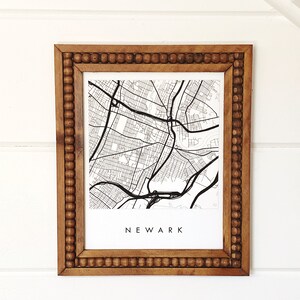 NEWARK Street Map NEW JERSEY City Map Drawing Black and White (art ...