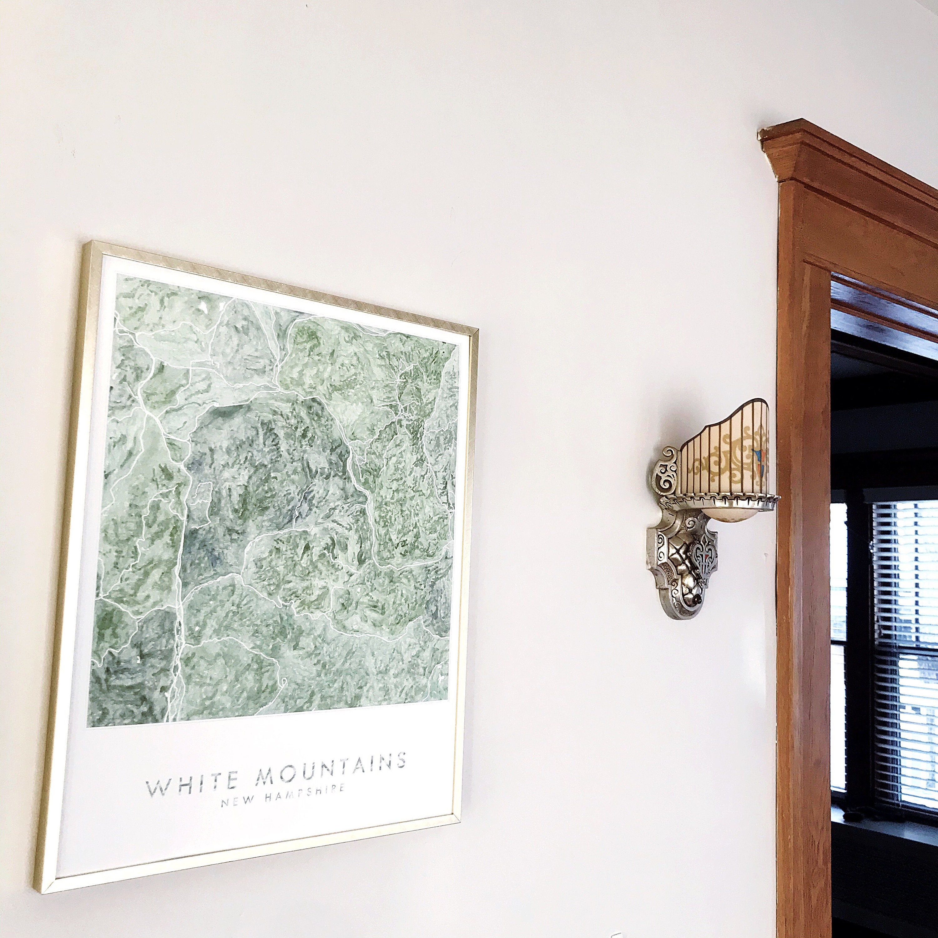 WHITE MOUNTAINS Map Topographical Watercolor art Print New | Etsy