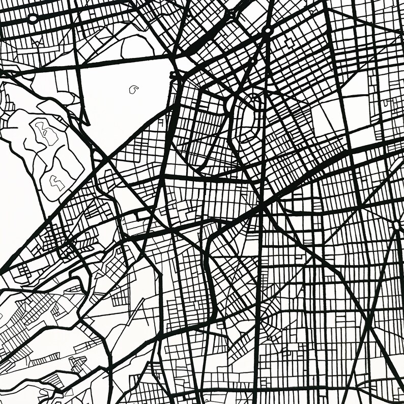 MEXICO CITY Map Hand Drawn Street Map Mexico City Map Drawing | Etsy