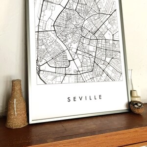 SEVILLE Map Hand Drawn Street Map Print SPAIN City Map (art Print ...