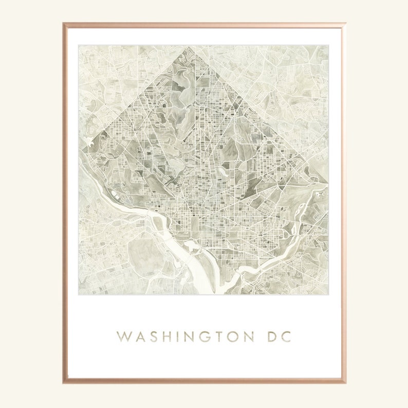 WASHINGTON DC Map Watercolor Print City Block Plan art Print - Etsy