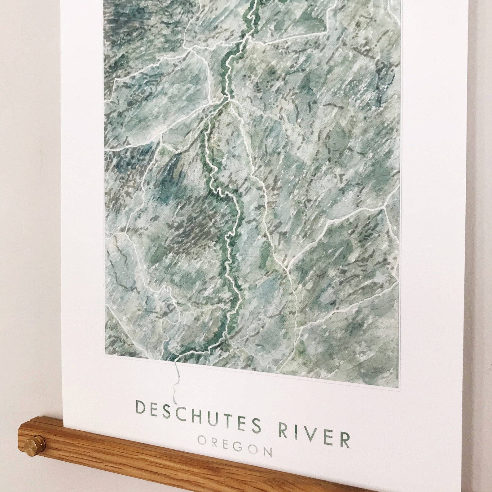 DESCHUTES RIVER Oregon Topographic Watercolor Map art Print - Etsy