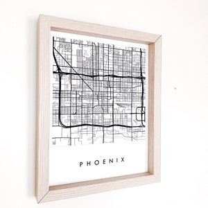 PHOENIX Map Street Map Arizona City Map Drawing Black and White (art ...