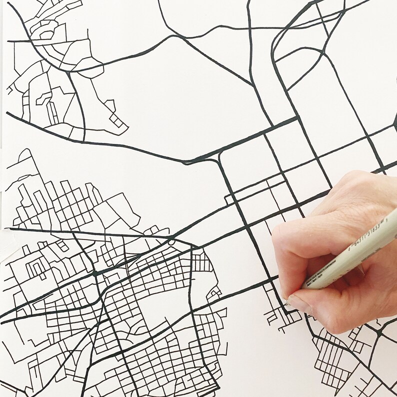 COLUMBIA Map Street Map South Carolina City Map Drawing Black - Etsy