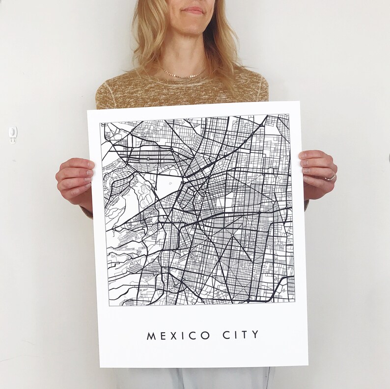 MEXICO CITY Map Hand Drawn Street Map Mexico City Map Drawing | Etsy