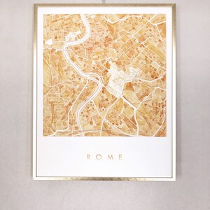 ROME Map Hand Painted Watercolor Map Print ITALY City Block Plan (art ...