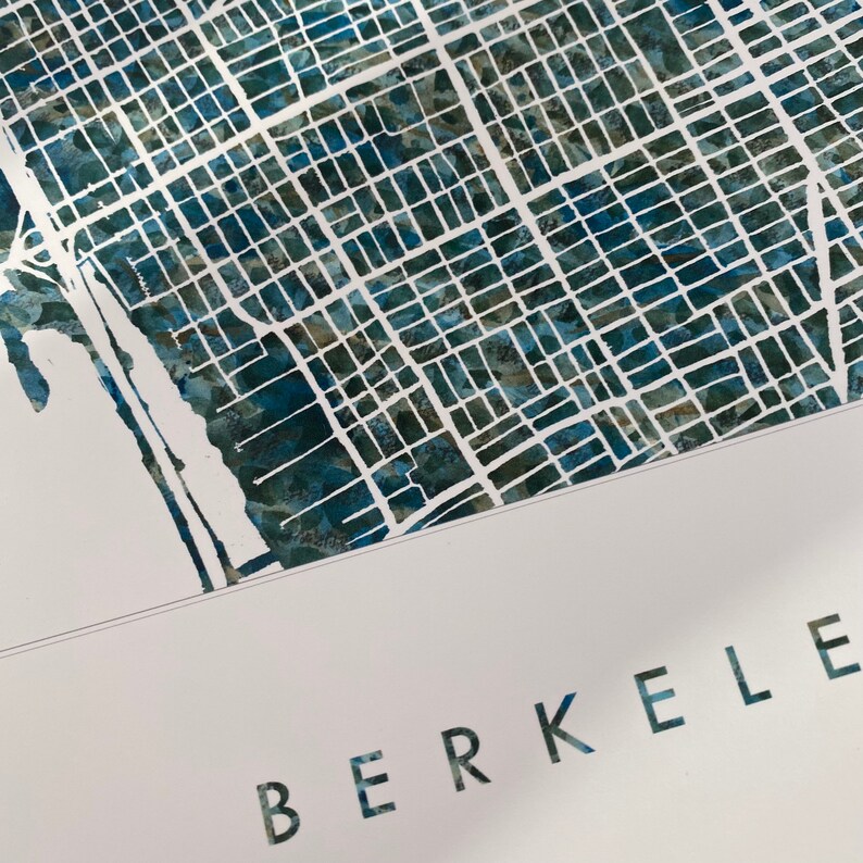 BERKELEY Map Urban Fabric Watercolor Texture Painting - Etsy
