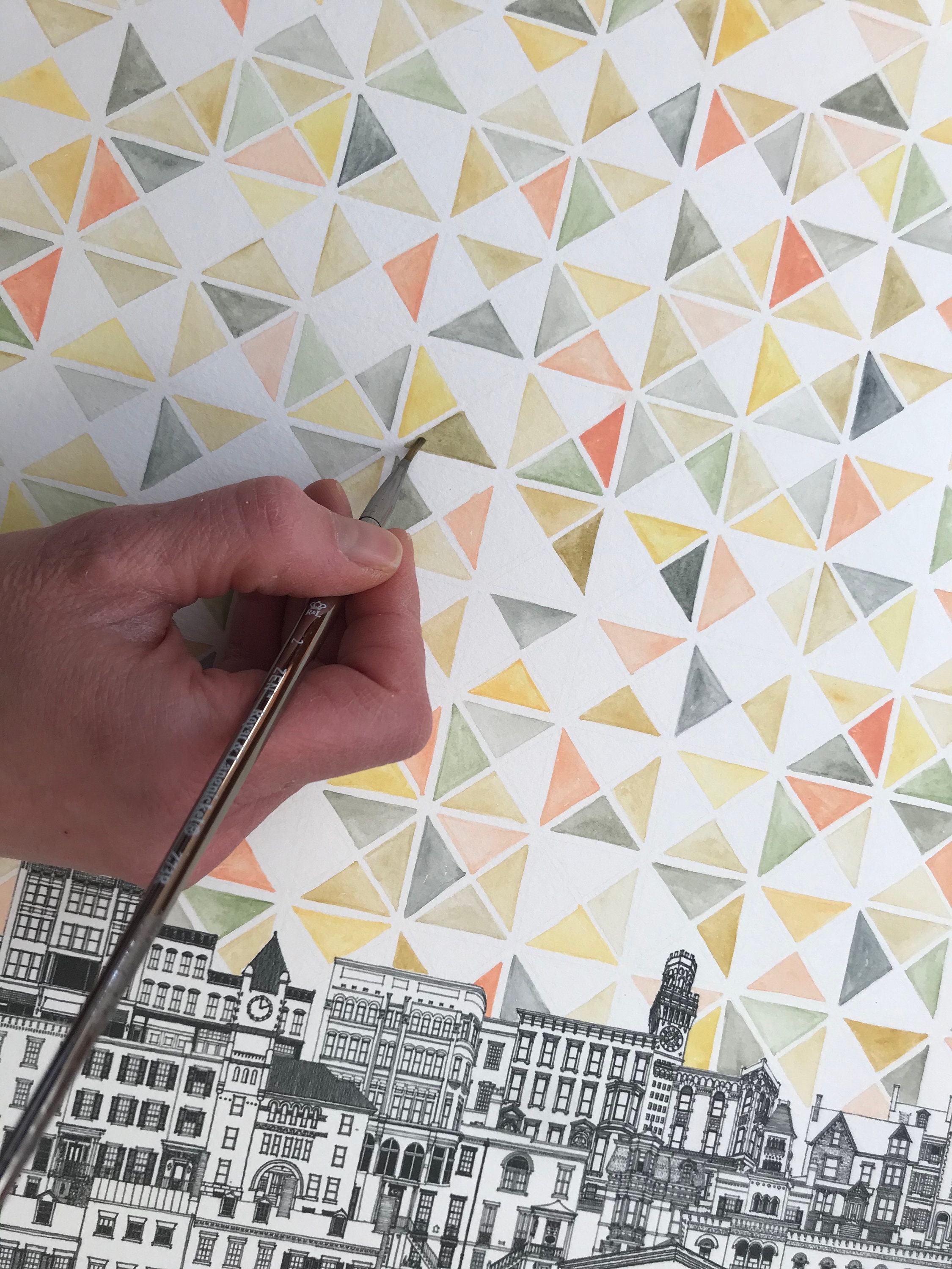 SUNRISE CITY Art Print Cityscape Geometry Architectural | Etsy