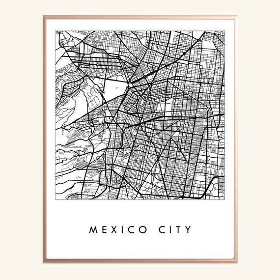 MEXICO CITY Map Hand Drawn Street Map Mexico City Map Drawing | Etsy
