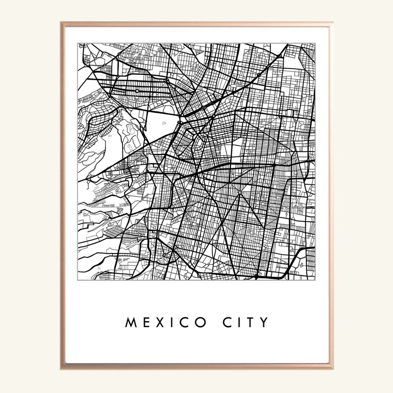 MEXICO CITY Map Hand Drawn Street Map Mexico City Map Drawing | Etsy