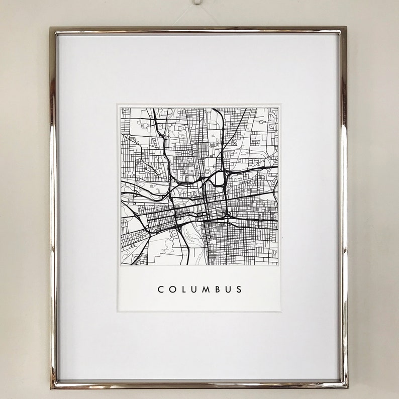 COLUMBUS Map Hand Drawn Street Map Print OHIO City Map art - Etsy