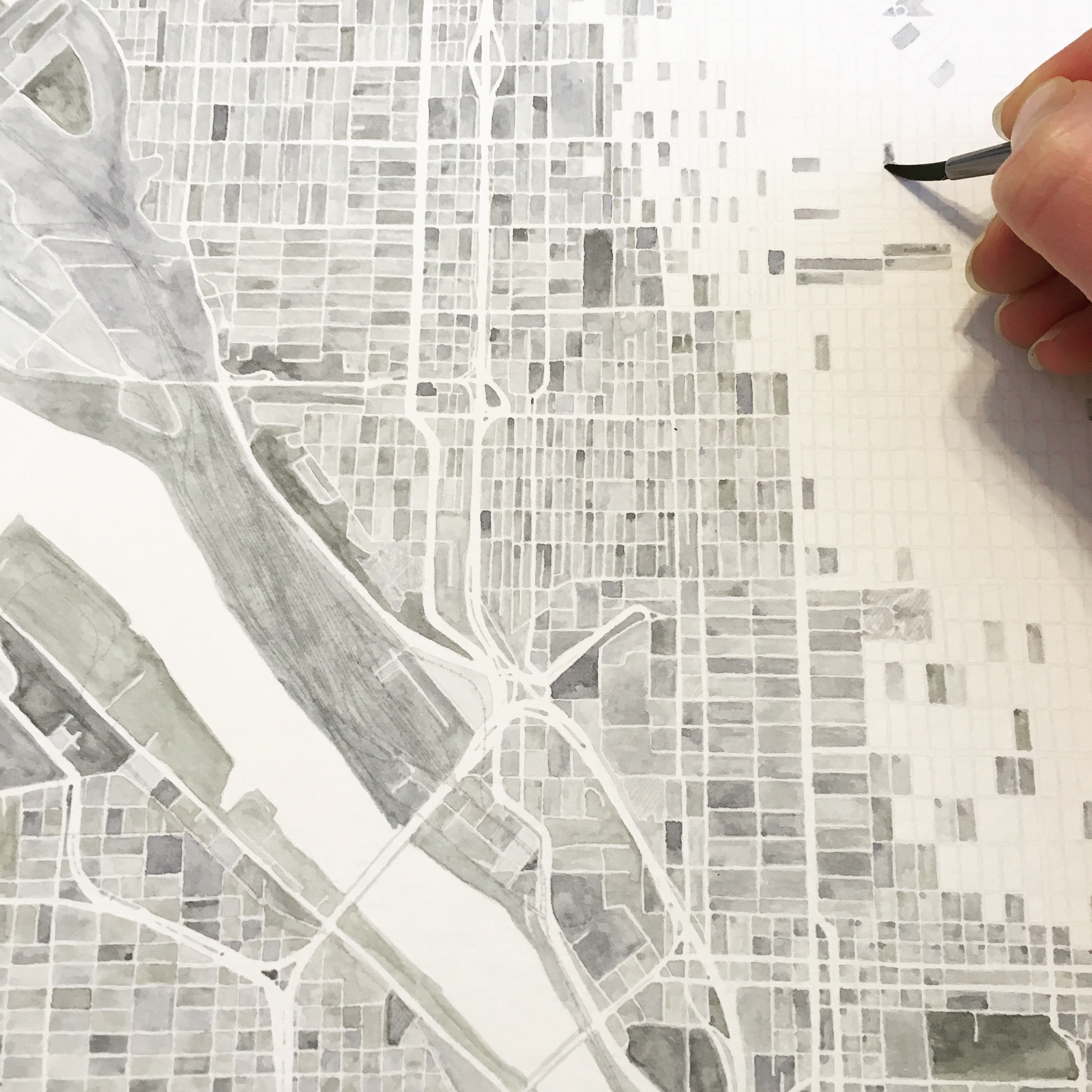 PORTLAND Map Watercolor Print OREGON City Plan (art Print) Anniversary ...