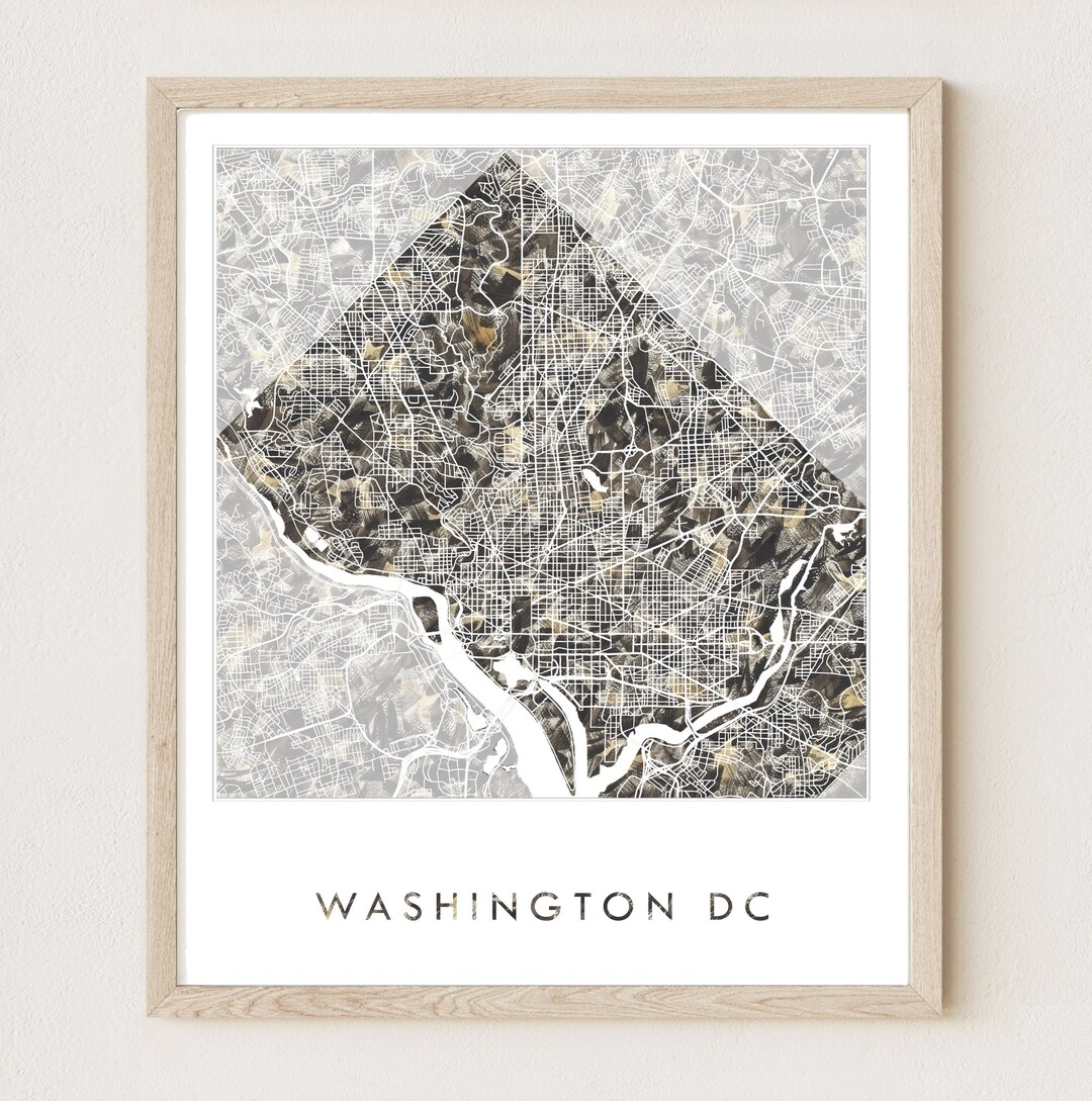 WASHINGTON DC Map Urban Fabric Watercolor Texture Painting US - Etsy
