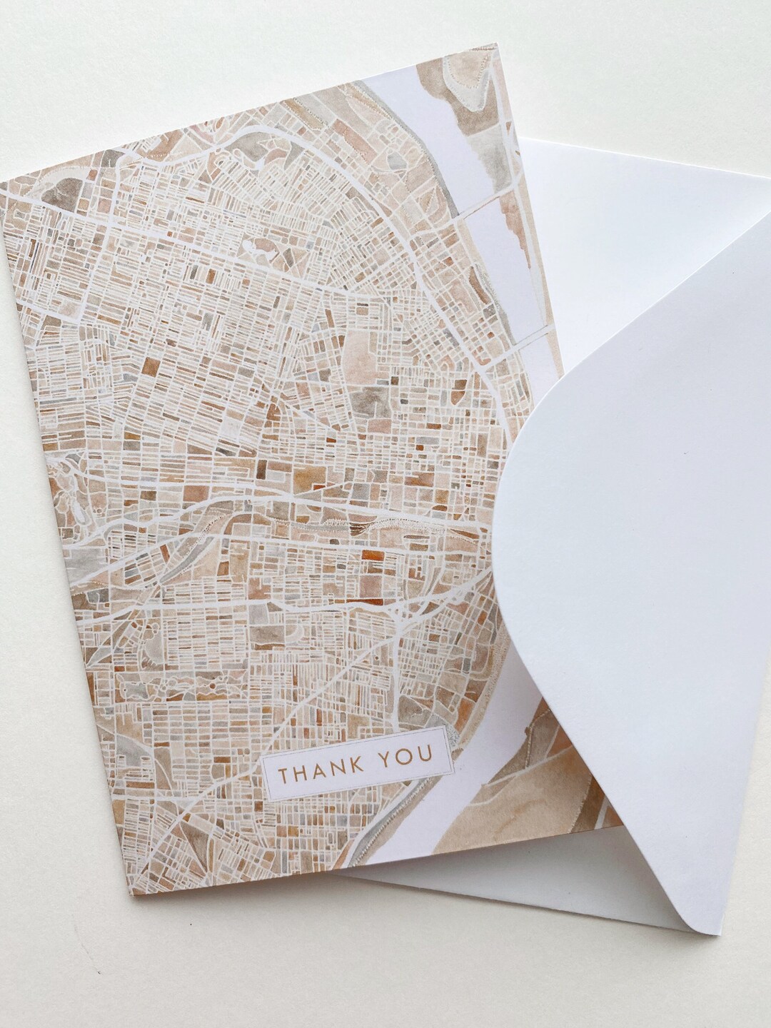St. LOUIS Missouri Map Thank You Card Watercolor City Map Realtor ...