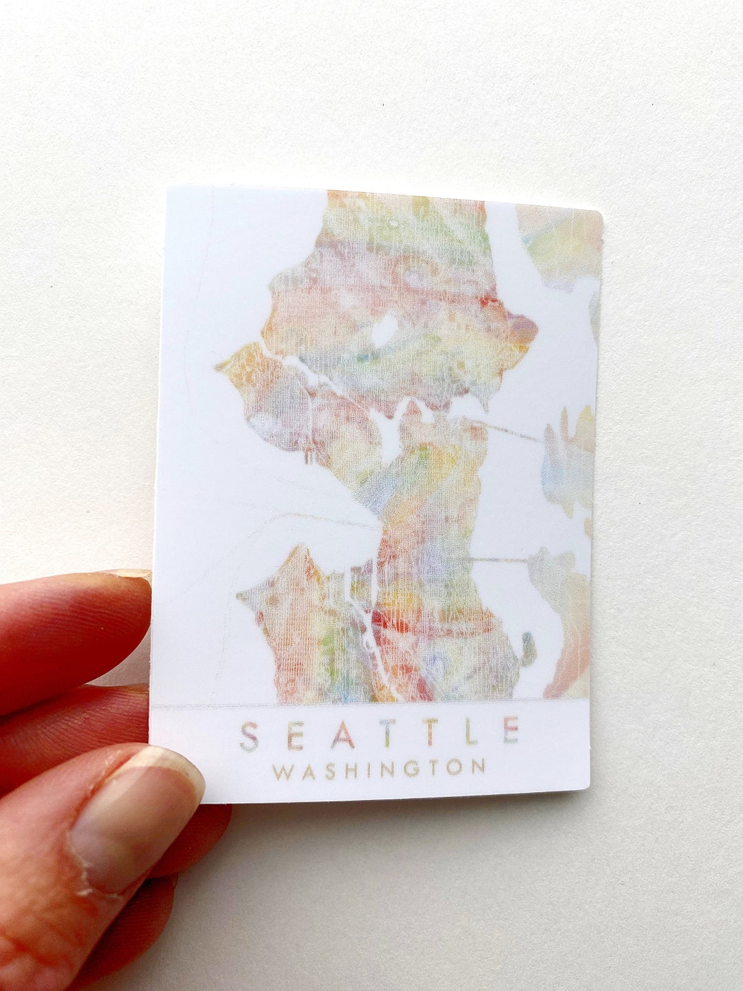 SEATTLE Rainbows Pride Watercolor Map STICKER Washington PNW City Map ...