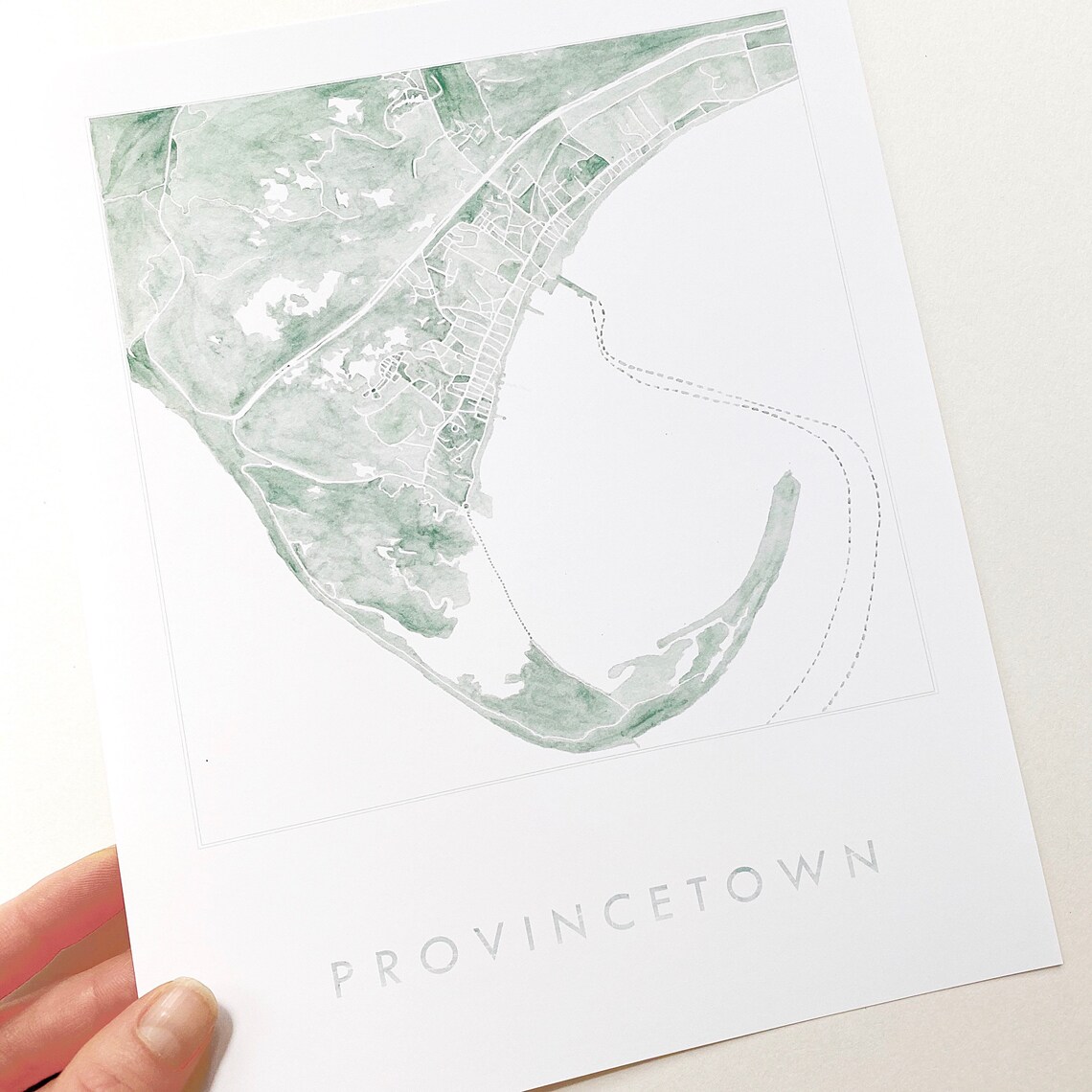 PROVINCETOWN Cape Cod Massachusetts Map Watercolor Print Massachusetts ...
