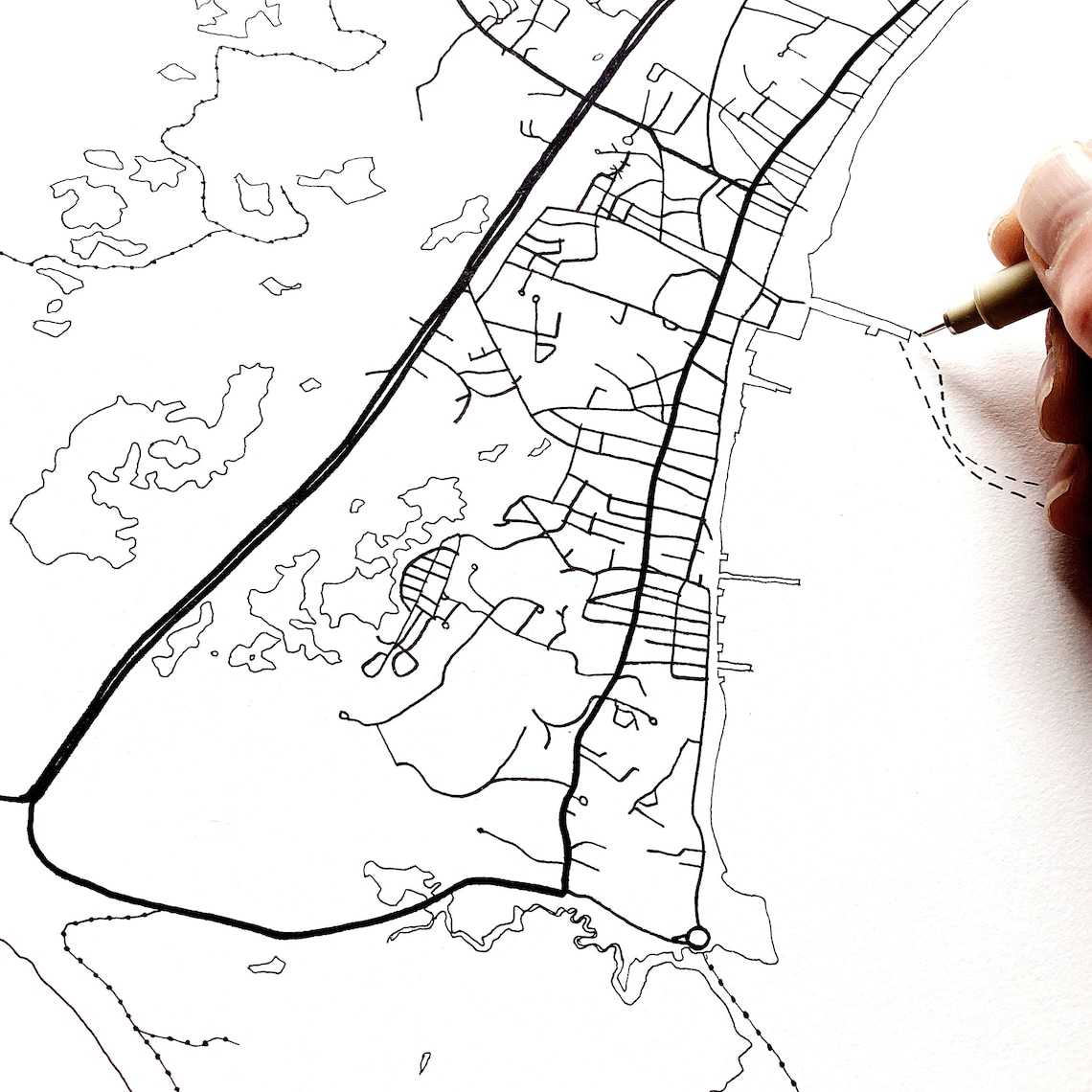 PROVINCETOWN Massachusetts Map Street Map Drawing Black and - Etsy