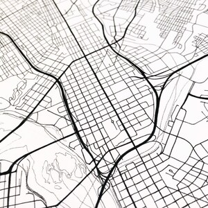 RICHMOND Map Street Map VIRGINIA City Map Drawing Black and White (art ...