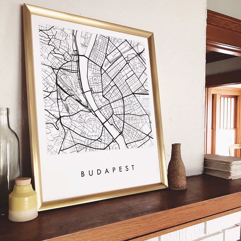 BUDAPEST Map Hand Drawn Street Map HUNGARY City Map Drawing | Etsy