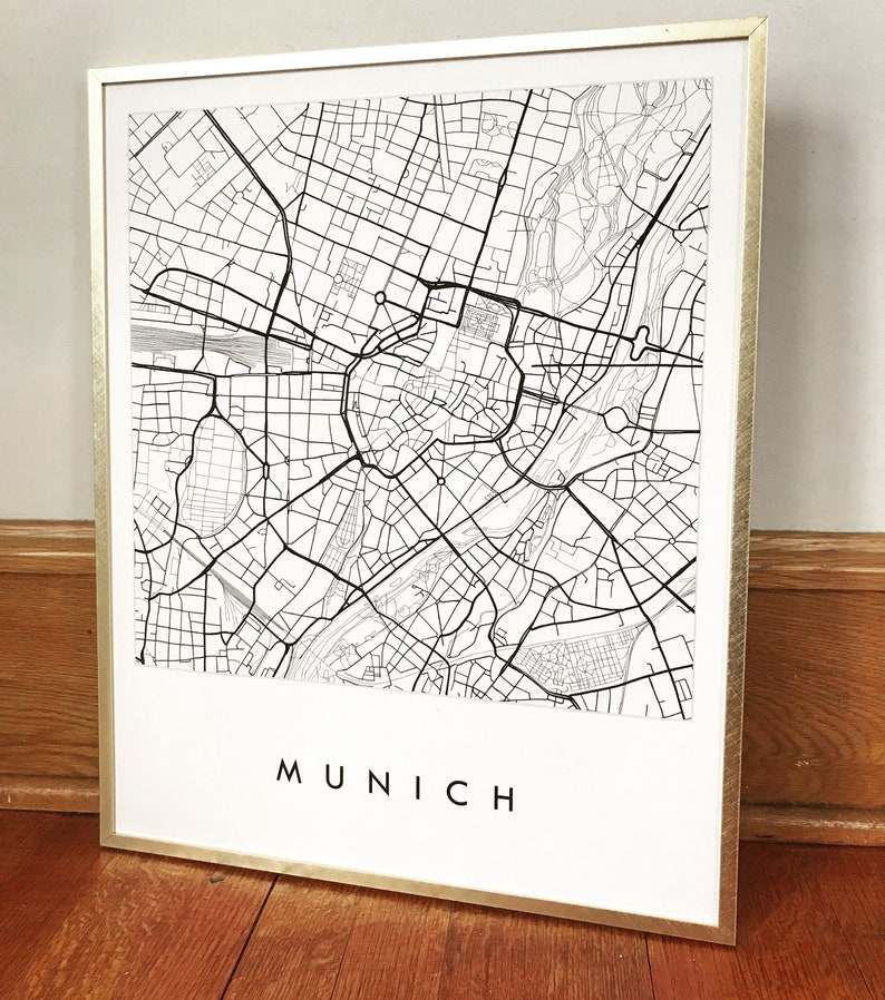 MUNICH Map Hand Drawn Street Map Print GERMANY City Map art - Etsy