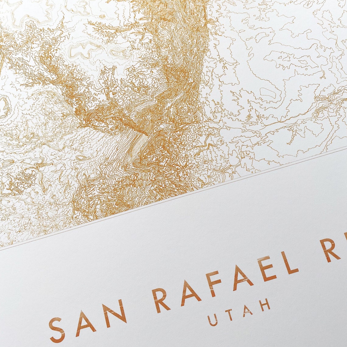 San Rafael Reef UTAH Hand Drawn Topographic Map Drawing art | Etsy