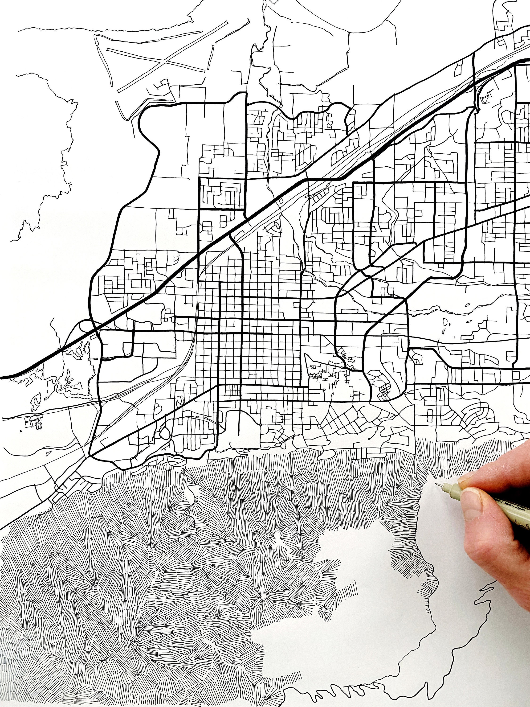 PROVO Map Urban Fabric Watercolor Texture Painting UTAH City Plan (art ...