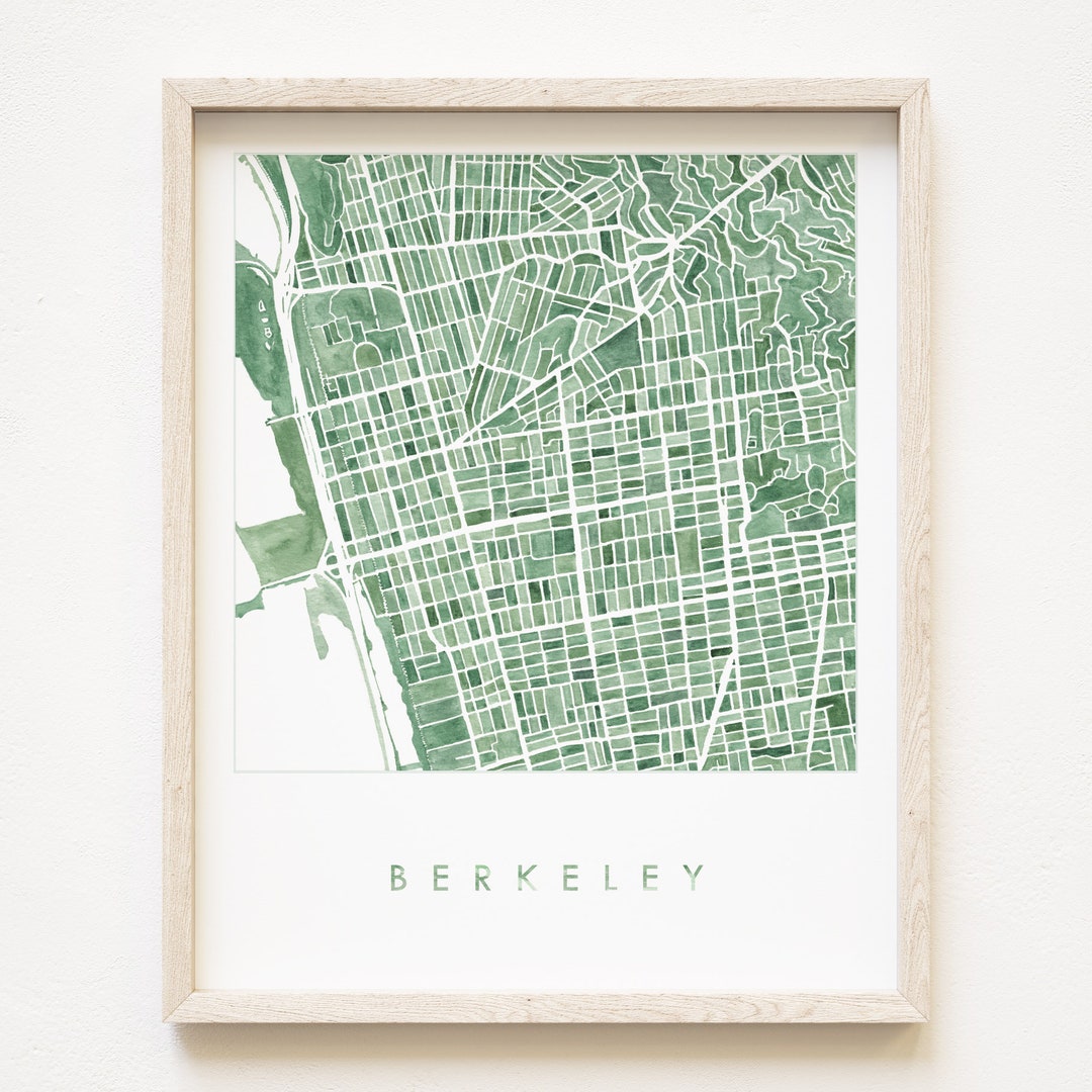 BERKELEY California Map Watercolor Print City Plan (art Print) UC ...