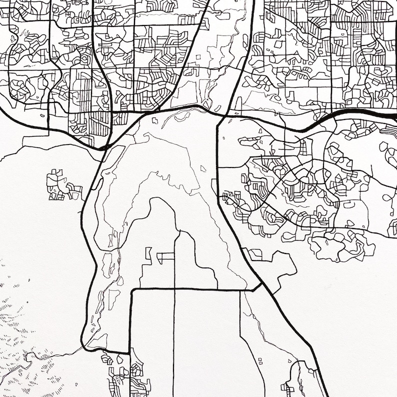 LITTLETON Map Street Map COLORADO City Map Drawing Black and | Etsy