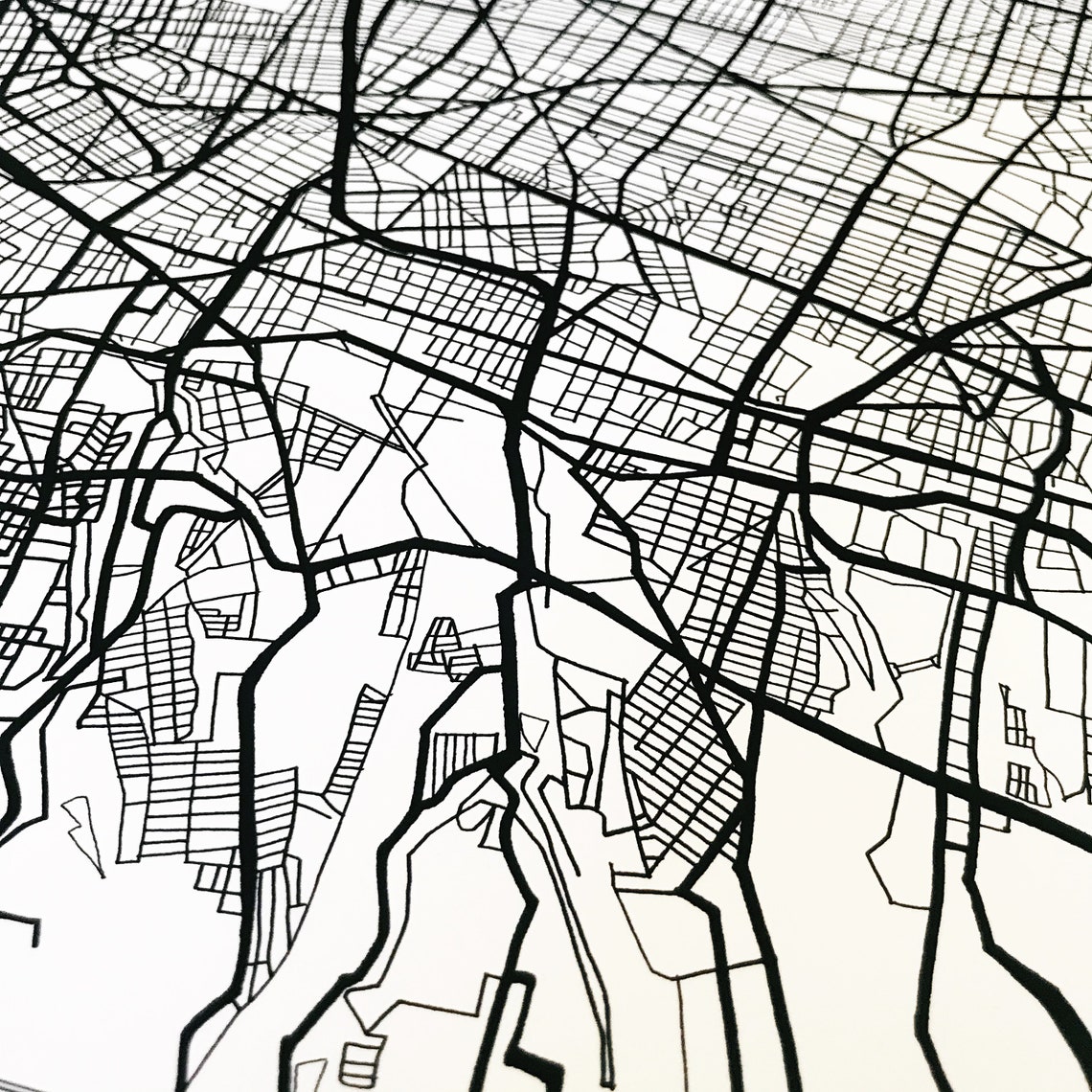 MEXICO CITY Map Hand Drawn Street Map Mexico City Map Drawing | Etsy