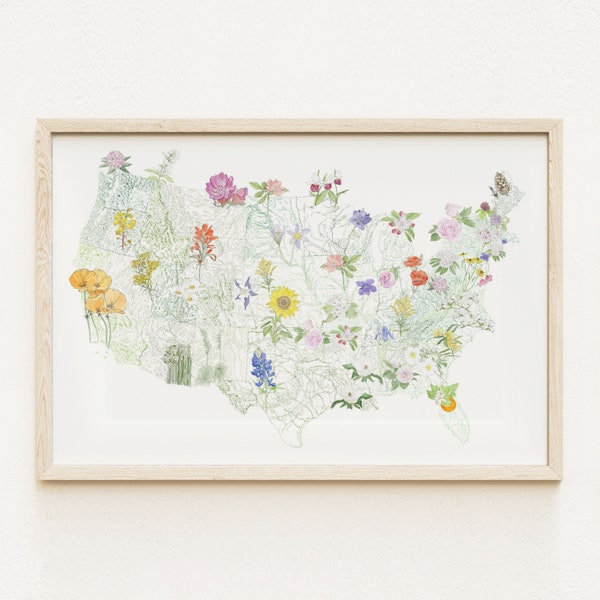 Map Flowers - Etsy