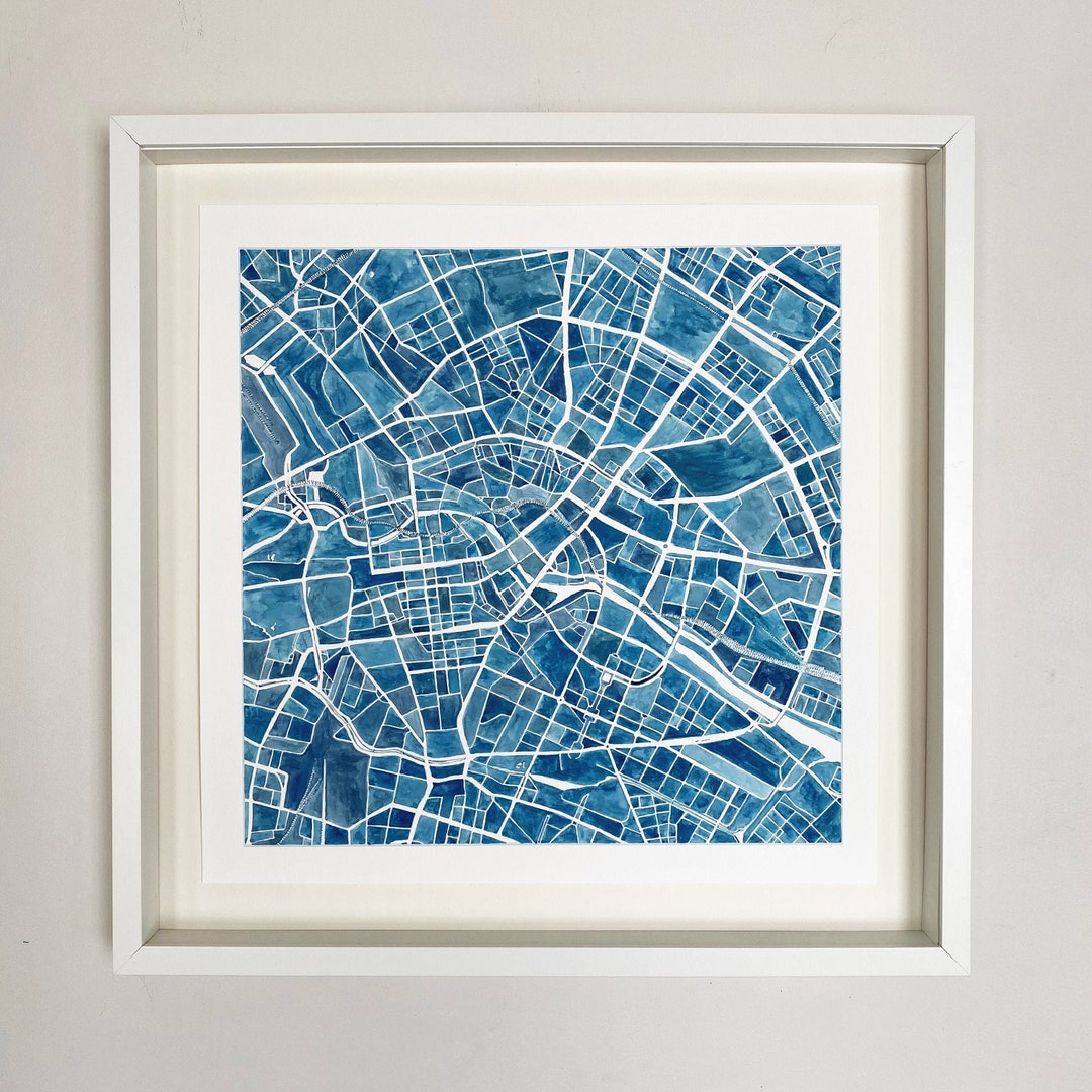 BERLIN Map Watercolor City Block Plan (original Watercolor) GERMANY Map ...