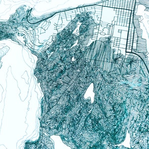 ANACORTES Map Hand Drawn Topographic Map WASHINGTON Bathymetric Map ...