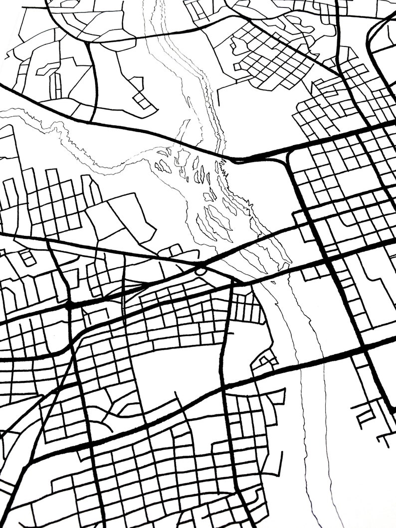 COLUMBIA Map Street Map South Carolina City Map Drawing Black - Etsy