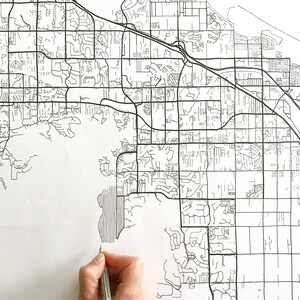 INDIO Palm Springs Map Urban Fabric Watercolor Texture Painting ...