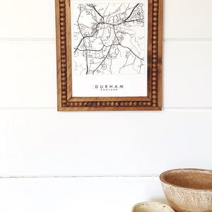 DURHAM Street Map ENGLAND City Map Drawing Black White (art Print ...