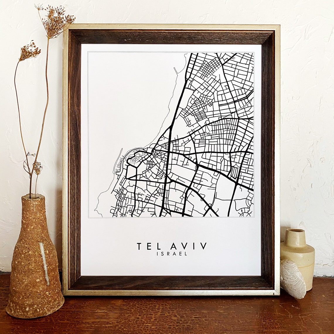 TEL AVIV Yafo Jaffa Map Hand Drawn Street Map Israel City Map | Etsy
