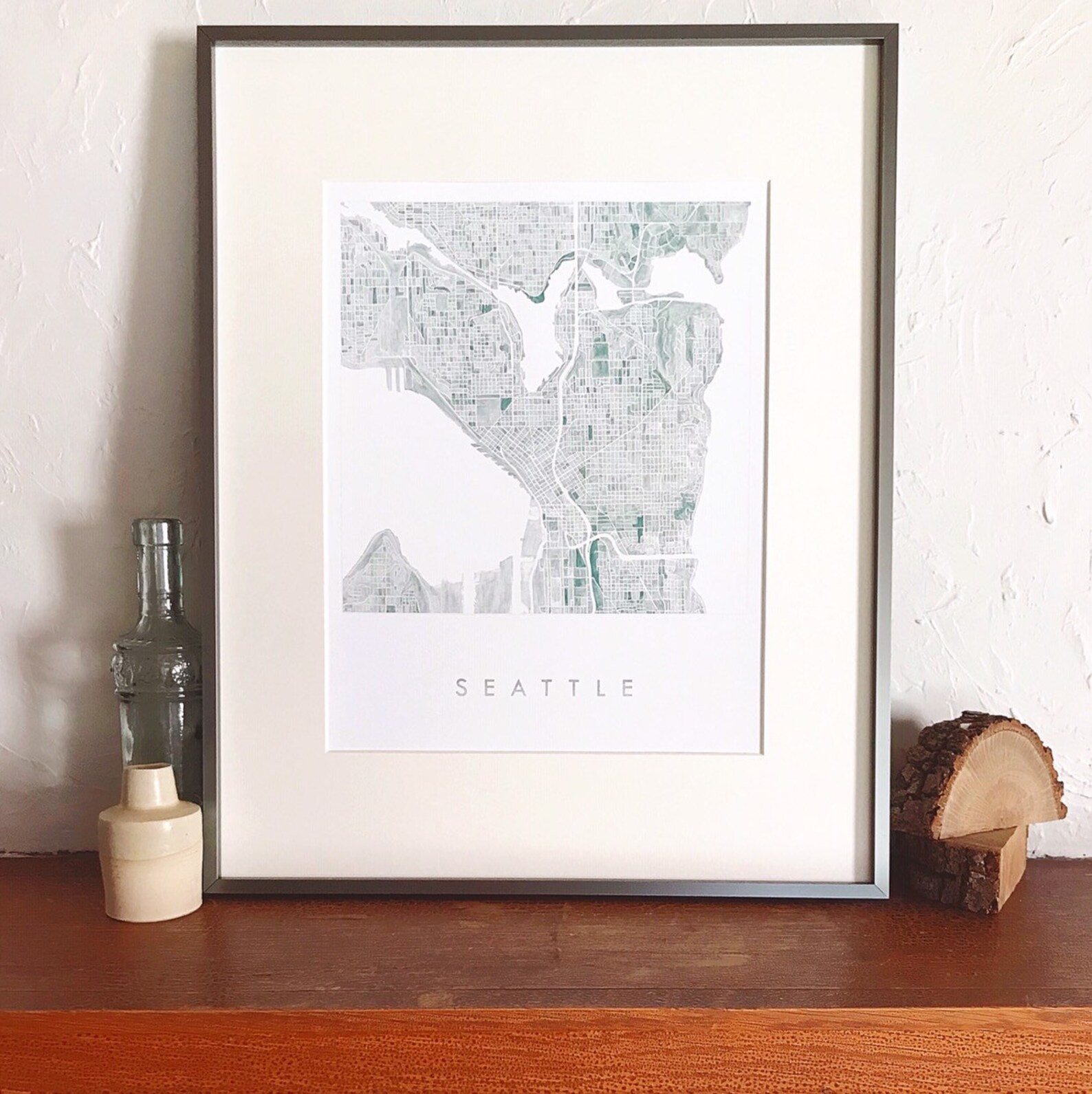 SEATTLE Lake Union Map Watercolor Print WASHINGTON City Block | Etsy