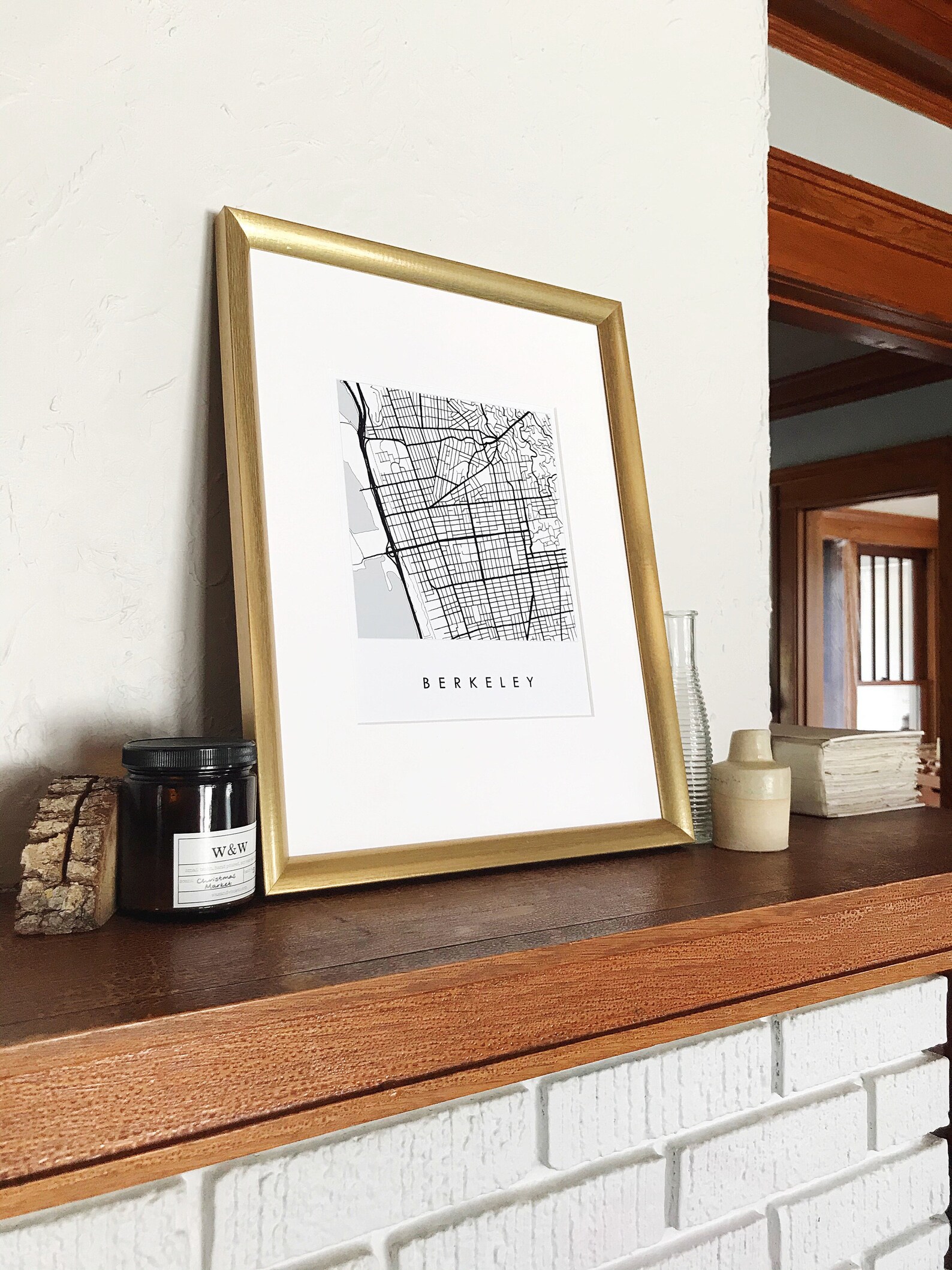 BERKELEY California Map Street Map Drawing Black and White | Etsy