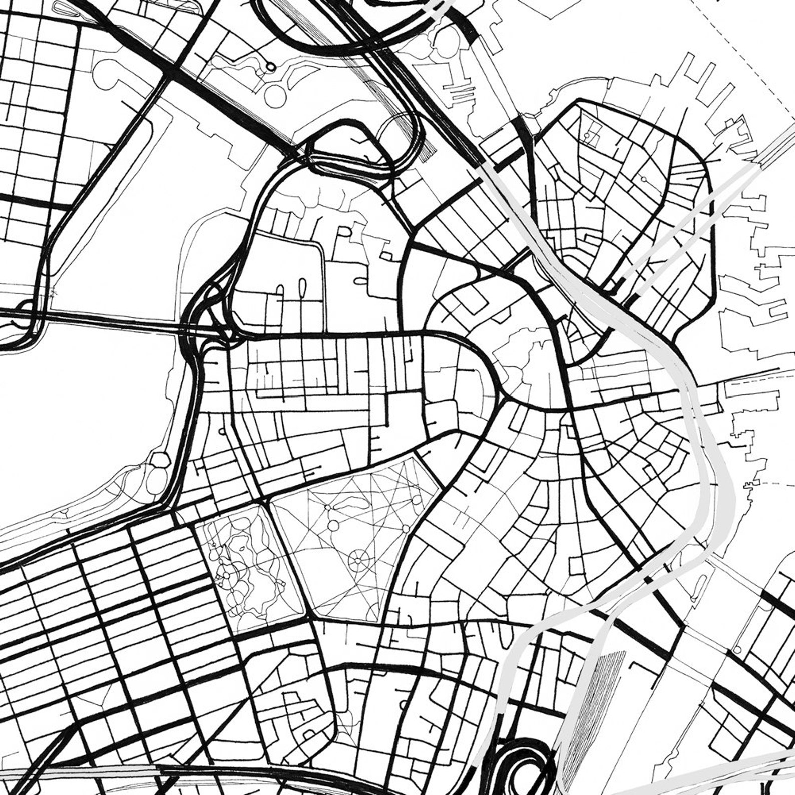 BOSTON Map Street Map MASSACHUSETTS City Map Drawing Black and - Etsy