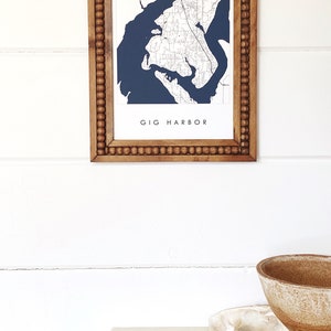 GIG HARBOR Map Hand Drawn Street Map WASHINGTON City Map Drawing ...